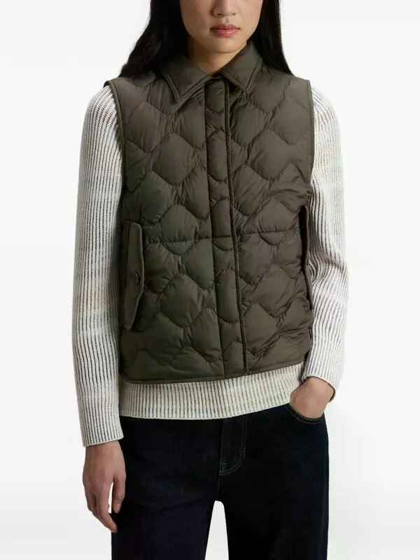 Woolrich Quilted Buttoned Gilet - Green