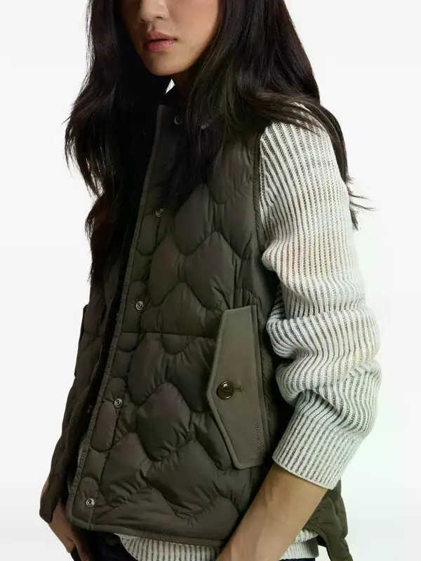 Woolrich Quilted Buttoned Gilet - Green