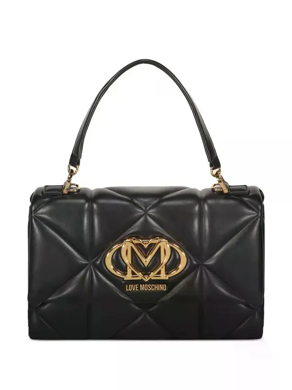 Moschino Quilted Logo Tote - Black