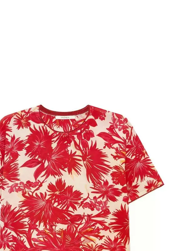 Malìparmi Floral Print Round-neck T-shirt - Red