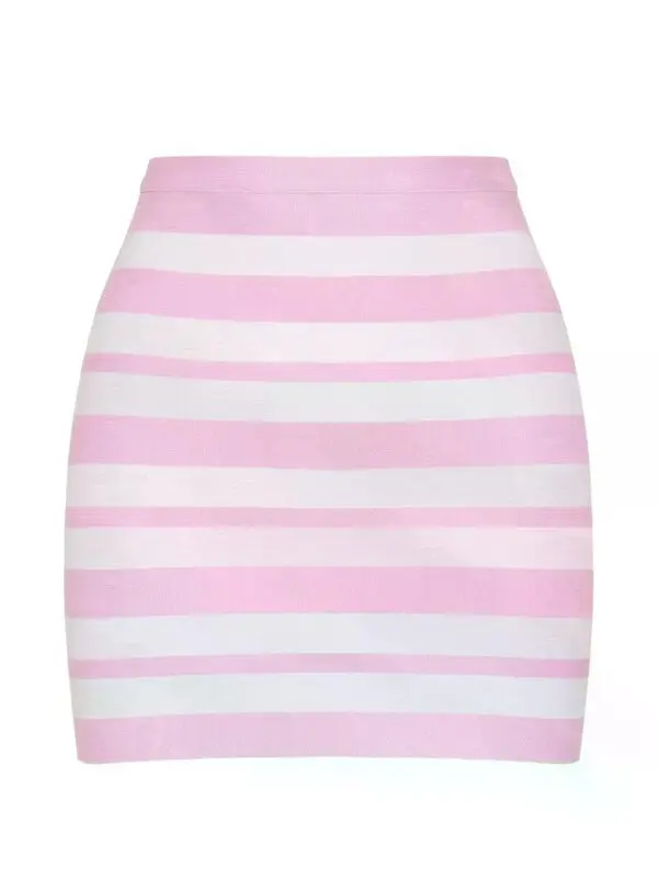 Herve Leger Striped Mini Skirt
