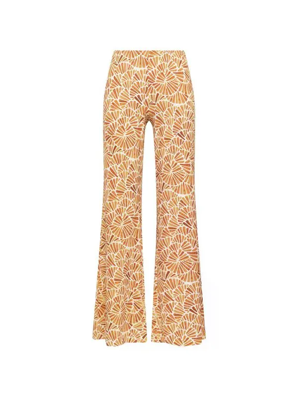 Malìparmi Printed Trousers With Elasticated Waist - Orange