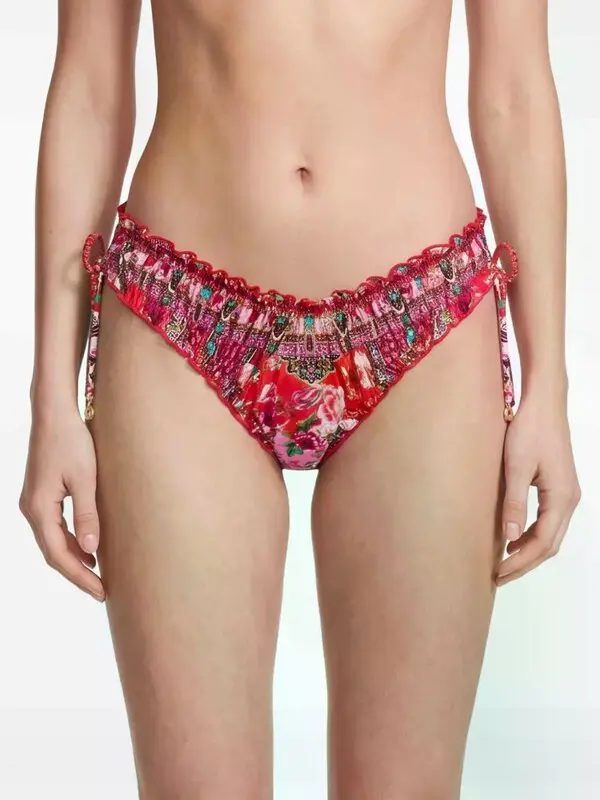 Camilla Ruched Tie-detail Bikini Bottom