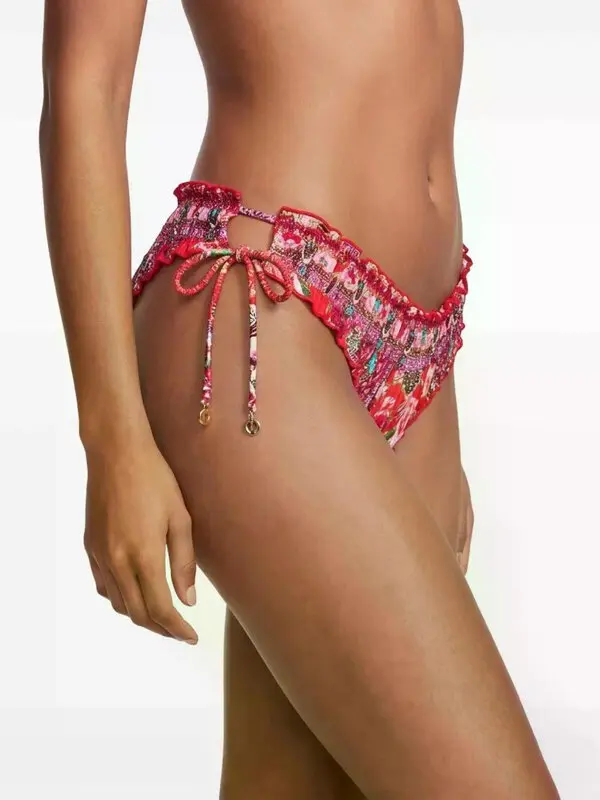 Camilla Ruched Tie-detail Bikini Bottom