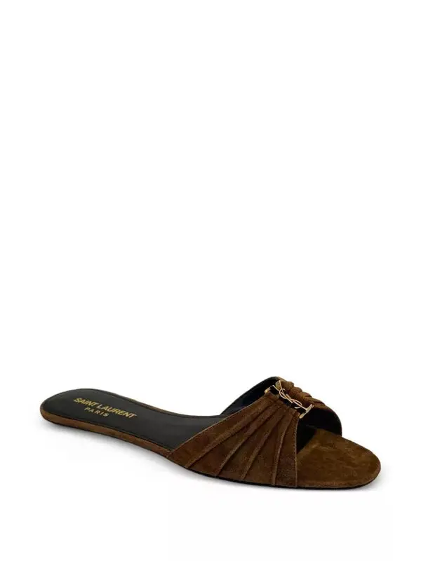 Saint Laurent Babylone Flat Sandals - Brown