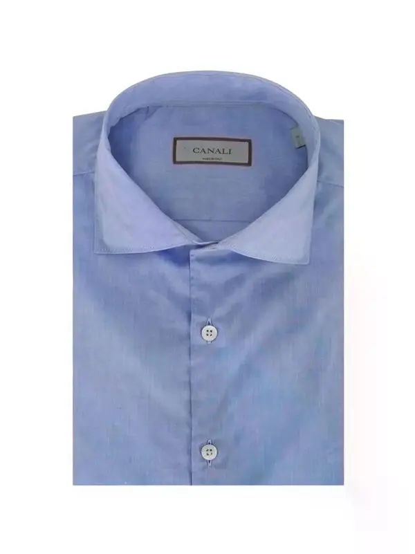 Canali Buttoned Cotton Shirt - Blue