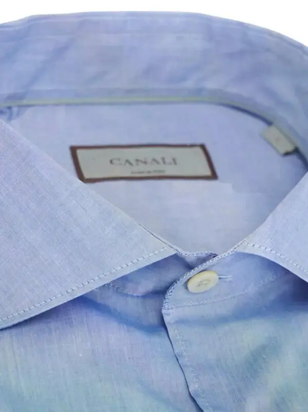 Canali Buttoned Cotton Shirt - Blue