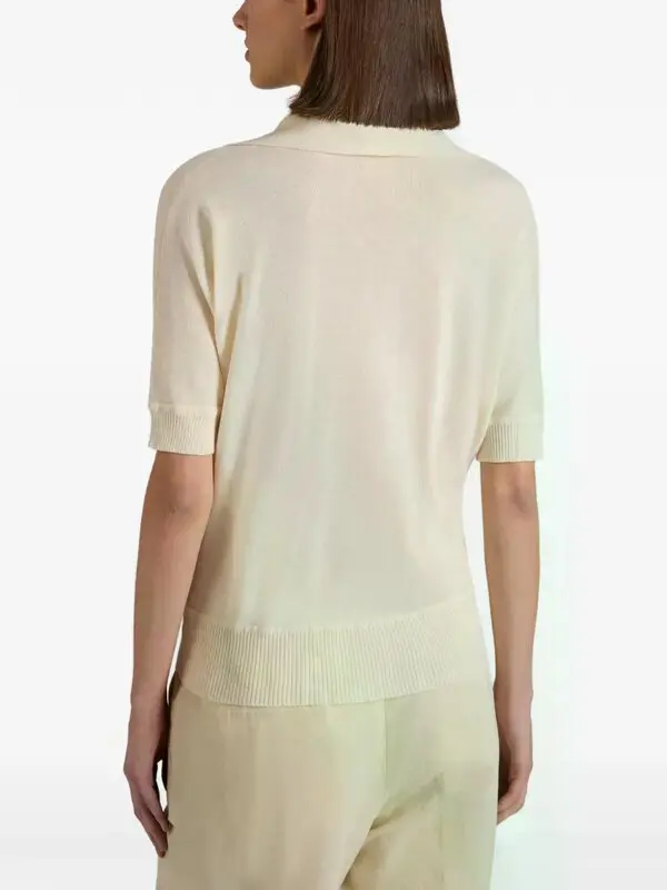 SLOWEAR V-neck Crêpe Polo Top