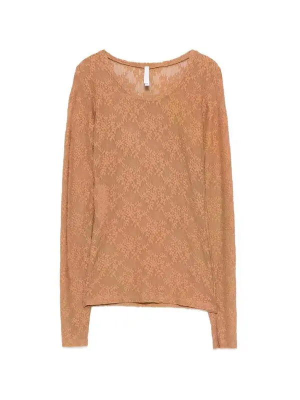 Imperial Lace Long-sleeve Top - Neutrals