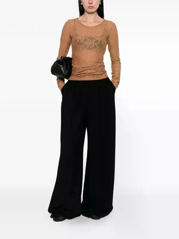Imperial Lace Long-sleeve Top - Neutrals