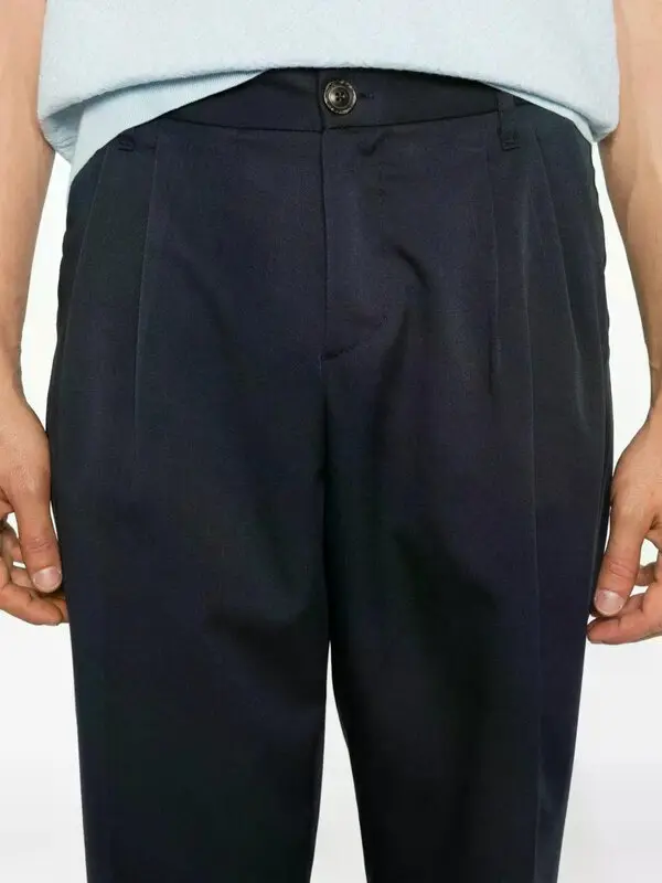 Imperial Pleated-design Trousers - Blue