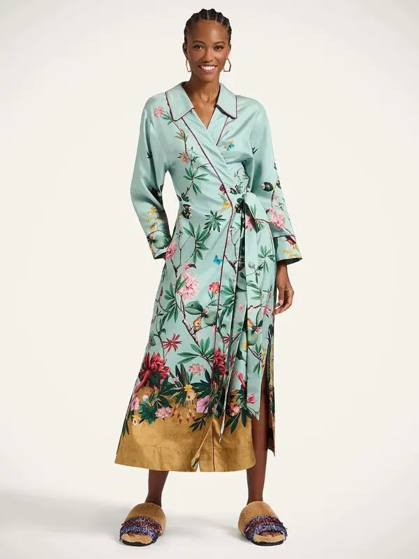 La DoubleJ Zooflora Light Silk Wrap Dress