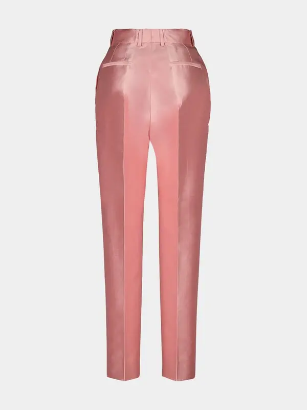 Dolce & Gabbana Silk Shantung Trousers - Pink