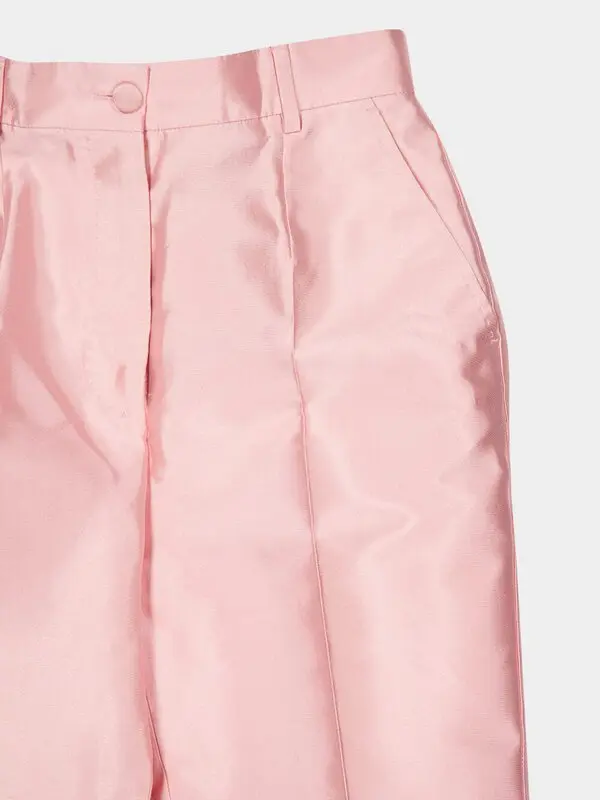 Dolce & Gabbana Silk Shantung Trousers - Pink