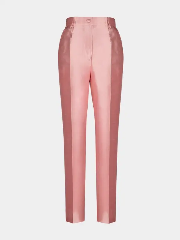 Dolce & Gabbana Silk Shantung Trousers - Pink