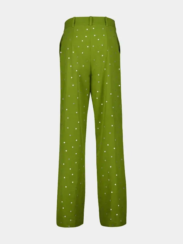 PAULA Sequin-embroidered Straight Leg Pants