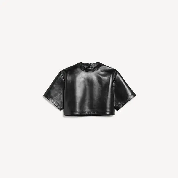 Balenciaga Cropped T-shirt - Black