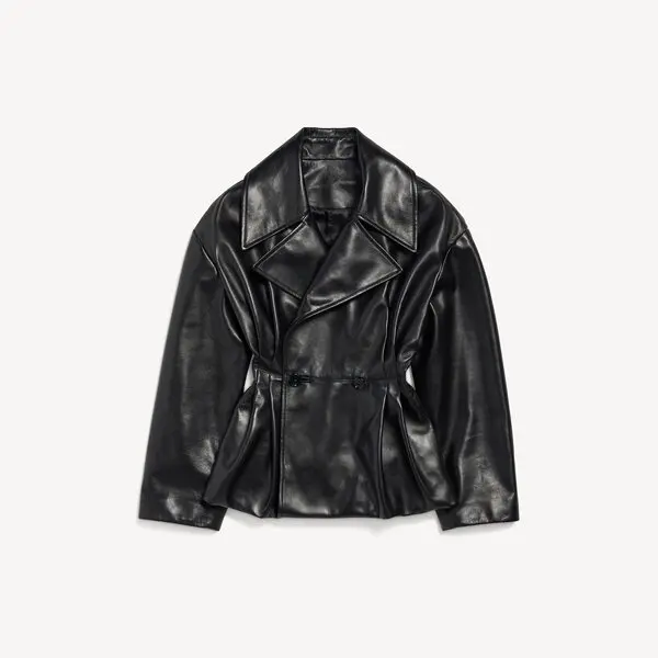 Balenciaga Folded Short Trench - Black