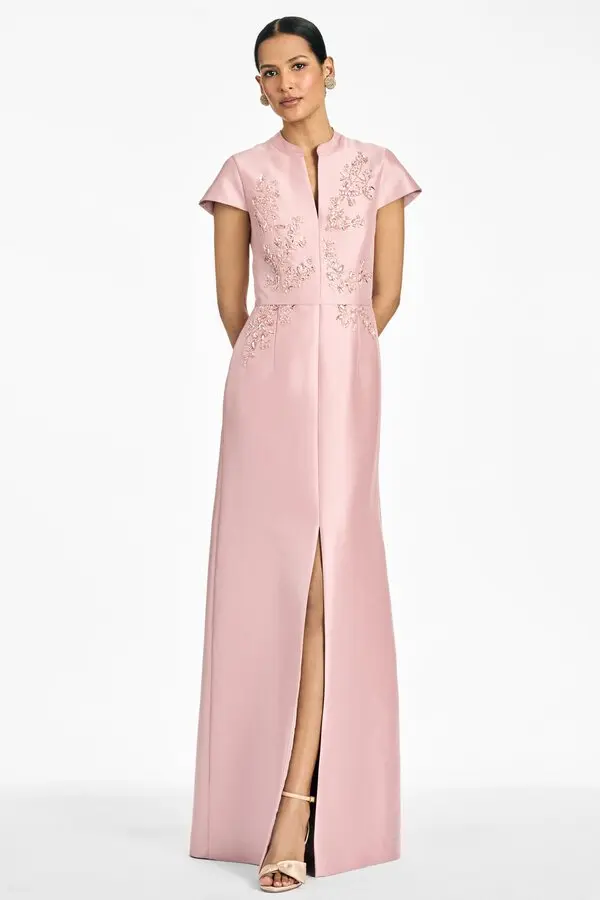 Sachin & Babi Embellished Charlotte Gown - Rose Quartz