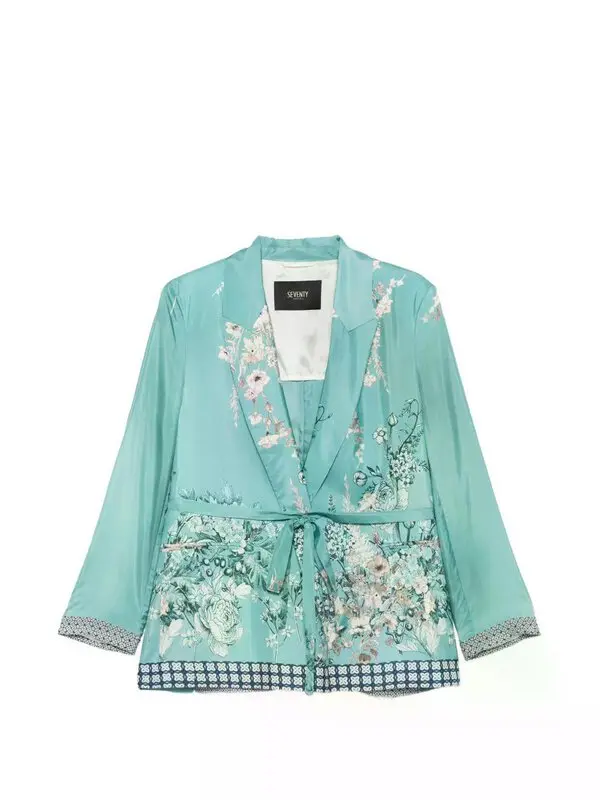 Seventy Floral-print Blazer - Blue