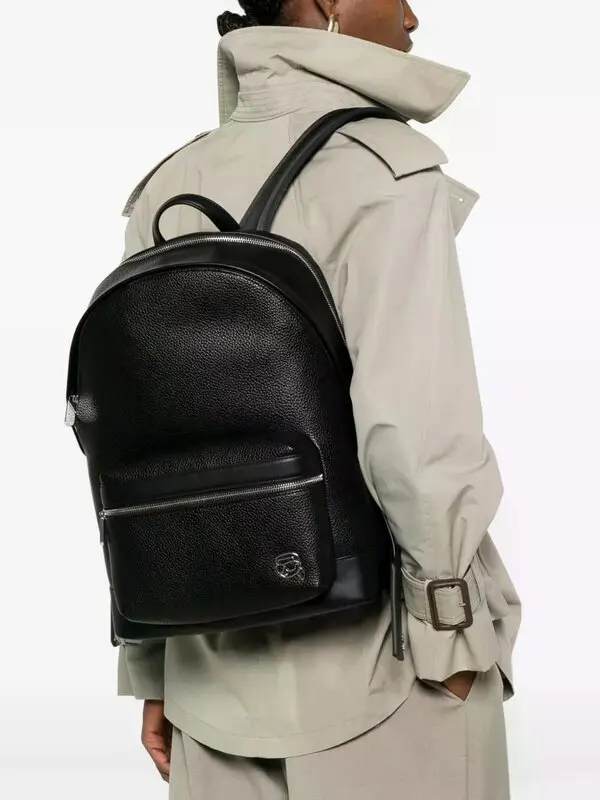Karl Lagerfeld Logo-plaque Zipped Backpack