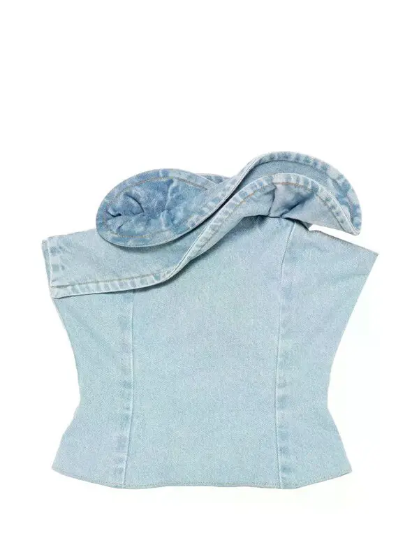 Magda Butrym Bow Zip Blouse - Blue