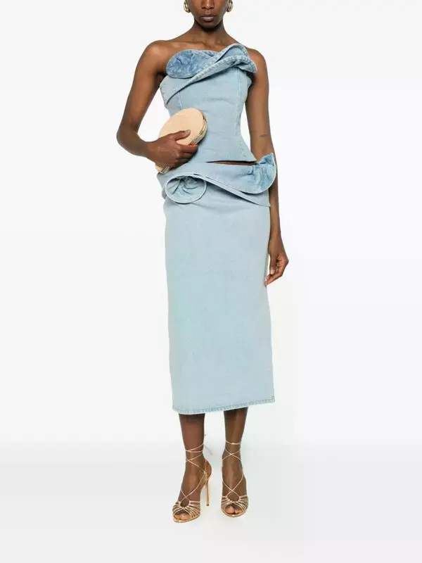 Magda Butrym Bow Zip Blouse - Blue