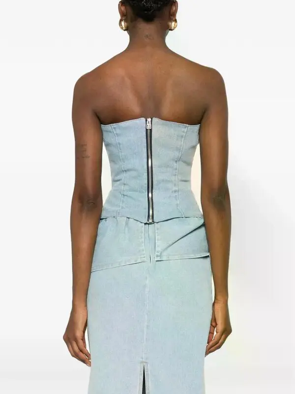 Magda Butrym Bow Zip Blouse - Blue