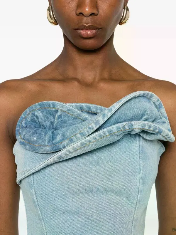 Magda Butrym Bow Zip Blouse - Blue