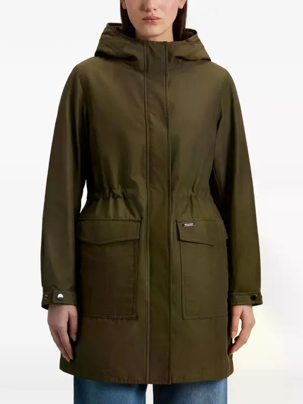 Woolrich Adjustable Hooded Parka Coat - Green