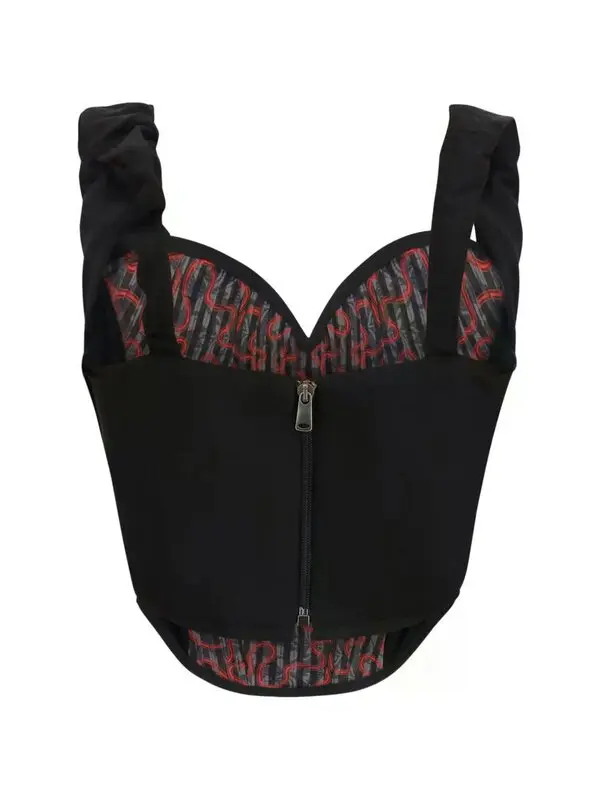 VIVIENNE WESTWOOD Ruched Strap Corset Top - Black