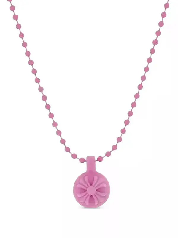 Chrome Hearts Crossball Charm Necklace - Pink