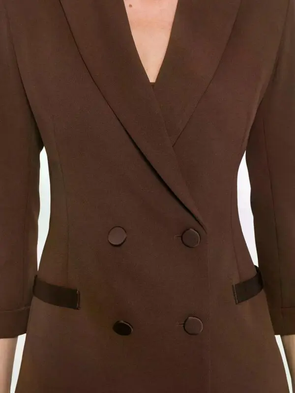 Imperial Double-breasted Blazer - Brown