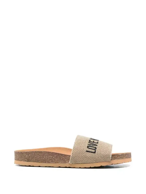 Moschino Logo Detail Sandals - Neutrals