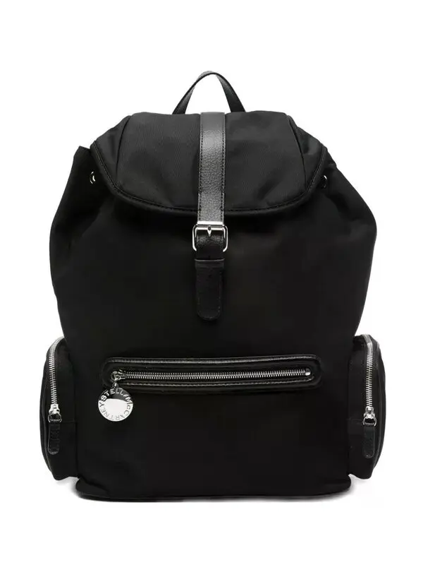 Stella McCartney Dartmoor Drawstring Flap Backpack - Black
