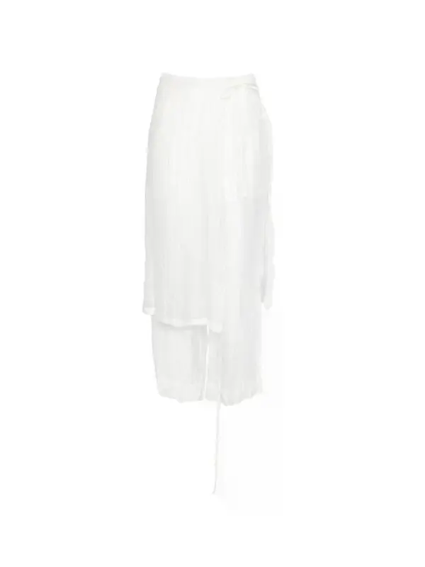 LA PISCINE Wrinkled Trousers Set - White