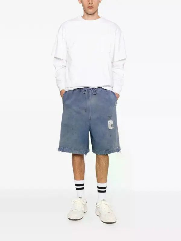 Mihara Yasuhiro Distressed Drawstring Shorts - Blue