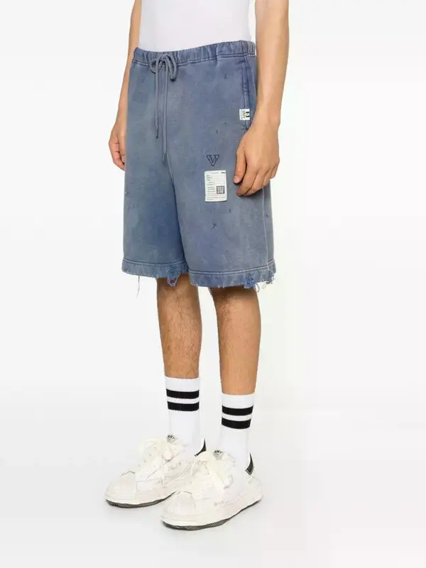 Mihara Yasuhiro Distressed Drawstring Shorts - Blue