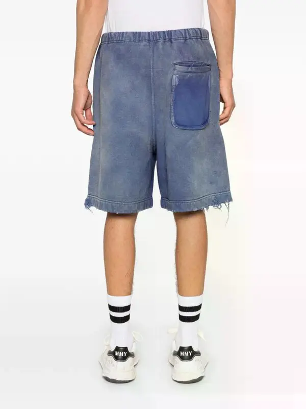 Mihara Yasuhiro Distressed Drawstring Shorts - Blue