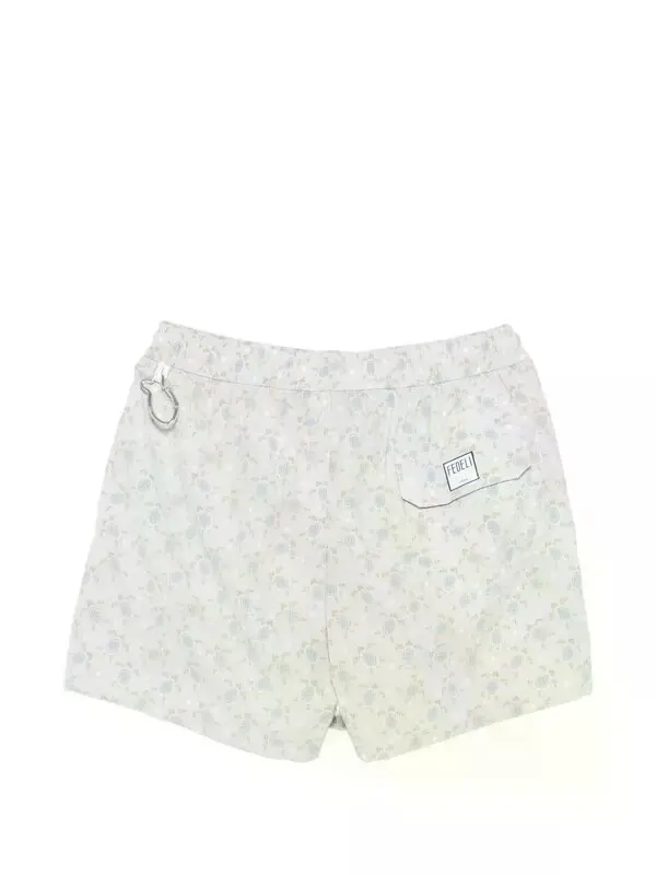 Fedeli Printed Swim Shorts - Grey