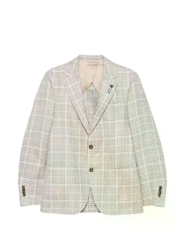 LARDINI Checked Blazer - Neutrals