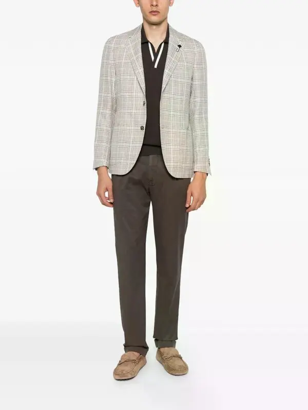 LARDINI Checked Blazer - Neutrals