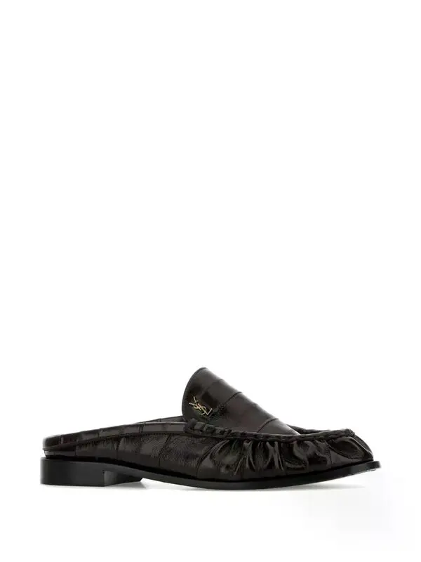 Saint Laurent Eel Leather Mules - Brown