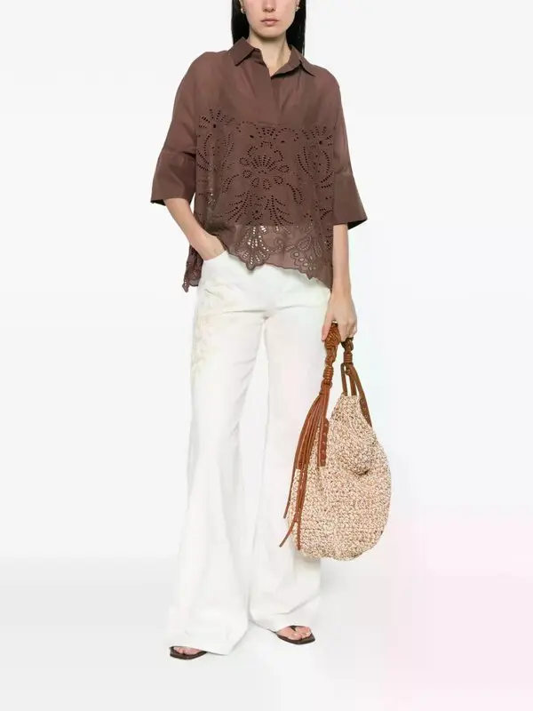 ERMANNO FIRENZE Floral-embroidered Jeans