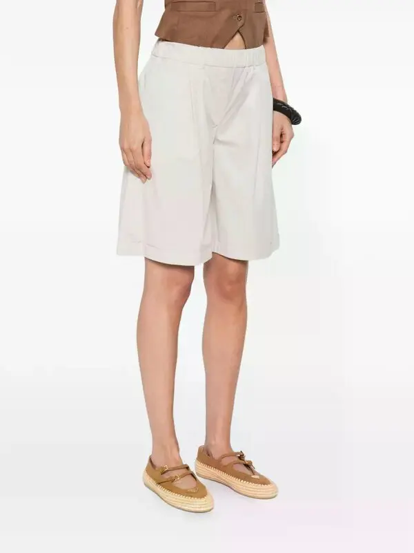 VIA MASINI 80 Pleated Shorts - Neutrals