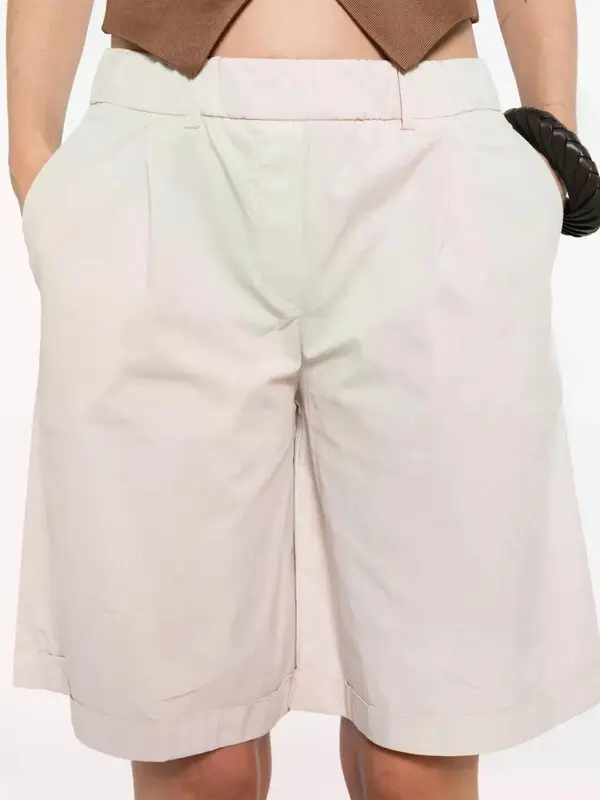 VIA MASINI 80 Pleated Shorts - Neutrals