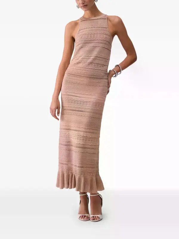 Liu Jo Openwork Knit Midi Skirt - Neutrals