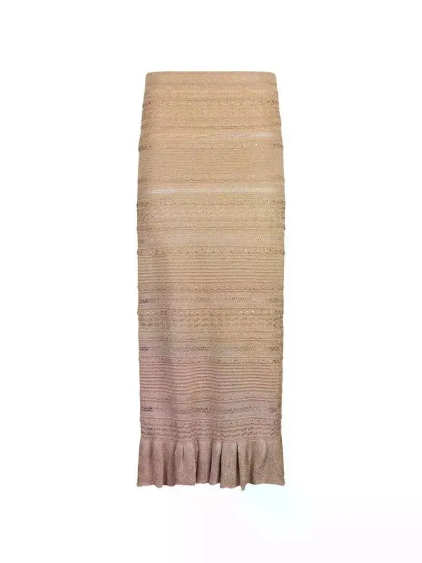 Liu Jo Openwork Knit Midi Skirt - Neutrals