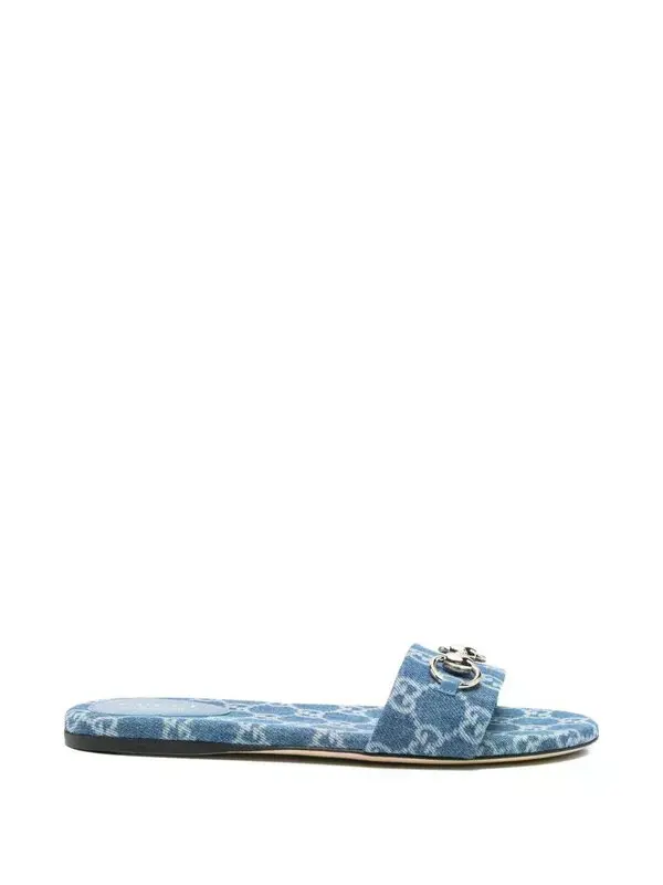 Gucci Gg Flat Sandals - Blue