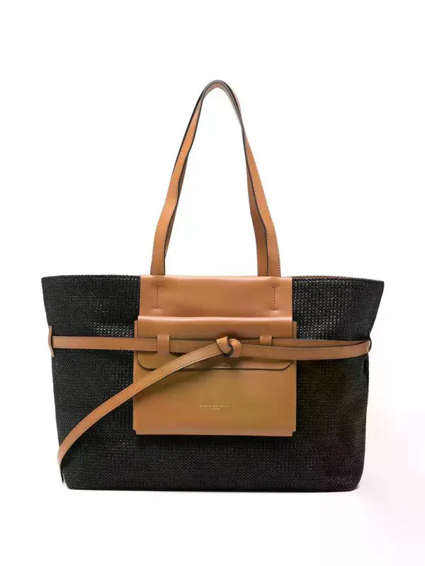 GIANNI CHIARINI Belty Top Handle Knotted Tote Bag - Black